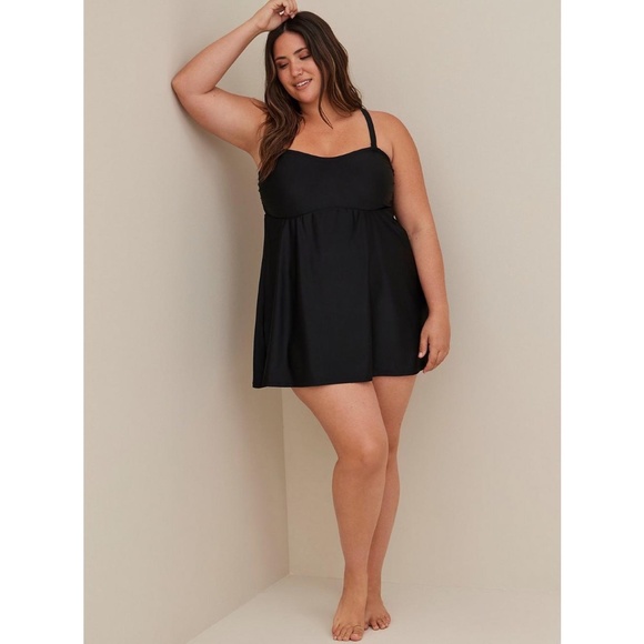 torrid | Swim | Nwt Torrid Convertible Strap Wireless Black Swim Dress ...